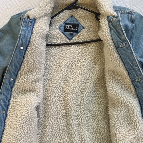 RUDE | Jackets & Coats | Sherpa Denim Jacket | Poshmark